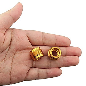 WHYHKJ 4pcs Mic Stand Adapter Aluminum 5/8" Male to 3/8" Female Screw Adapter for Microphone Stand Clips Mic Stand Holder Adapter, Gold