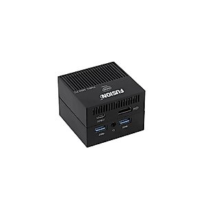 Fusion5 FMP4 Mini PC Windows 11 Pro - Intel Quad Core Mini Computer, 128GB Storage and 8GB RAM - Mini Desktop Computer with Dual Band WiFi, HDMI, USB 3.0, Micro SD Card Slot - Small & Portable