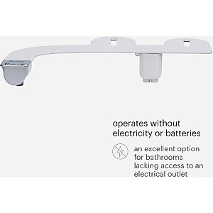 Brondell SS-250 SimpleSpa Thinline Essential Bidet Attachment for Toilet Seats with Adjustable Water Pressure, Side Arm Control, Thin Profile, Silver Knob (Dual Nozzle)
