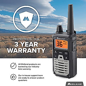 Midland T290VP4 X-TALKER GMRS Long Range Walkie Talkie - Two Way Radio with NOAA Weather Scan + Alert, and 121 Privacy Codes (Black/Silver, 2 Radios)