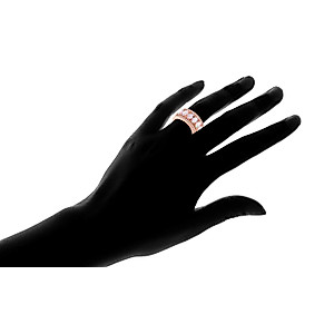 Barzel 18k Rose Gold Plated Oval-Cut Created Fire Opal & Cubic Zirconia Ring (Rose Gold, 7)