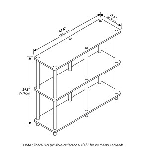 Furinno 99634LC/BK Turn-N-Tube 3-Tier Double Size Storage Display Rack, Light Cherry/Black
