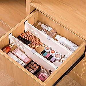 Qozary 8 Pack Adjustable Drawer Dividers Organizer Separators Expandable from 10.9-17.2", Plastic Dresser Organizer for Bedroom, Bathroom, Closet, Baby Drawer, Office Desk, Kitchen Storage