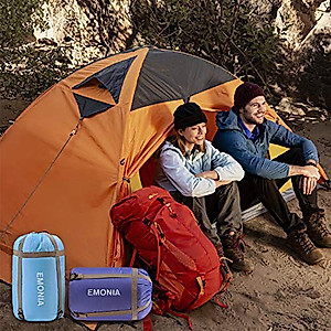 EMONIA Camping Sleeping Bag, 3-4 Season Waterproof Outdoor Hiking Backpacking Sleeping Bag Perfect for Traveling,Lightweight Portable Envelope Sleeping Bags for Adults,Kids,Girls and Boys