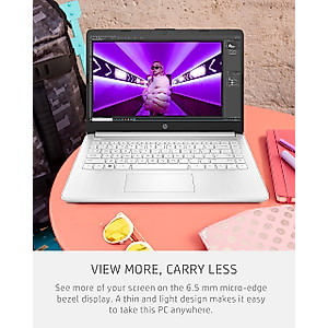 HP 14 Laptop, Intel Celeron N4020, 4 GB RAM, 64 GB Storage, 14-inch Micro-edge HD Display, Windows 10 Home, Thin & Portable, 4K Graphics, One Year of Microsoft 365 (14-dq0040nr, 2021, Snowflake White)