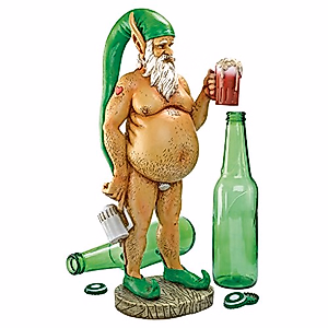 Design Toscano QM14020 Garden Gnome Statue - Oktoberfest Otto Fully Krausened Elf Gnome - Naughty Gnomes - Drunk Gnome,full color