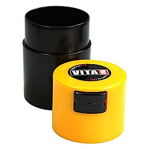 Vitavac - 5g to 20 grams Vacuum Sealed Container - Yellow Cap & Black Body