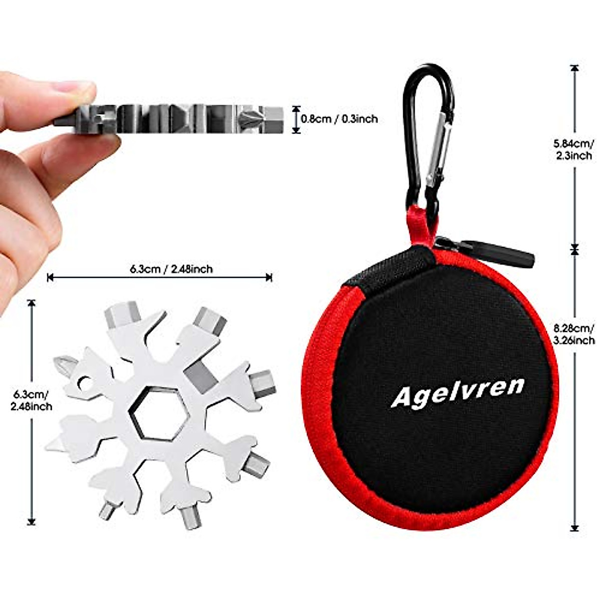 Gifts For Men Fathers , Gifts For Dad 18-in-1 Snowflake Multi Tool Snowflake Tool Stainless Steel multitool for Men Women Outdoor Travel Camping Adventure Tools(Black 2pcs)