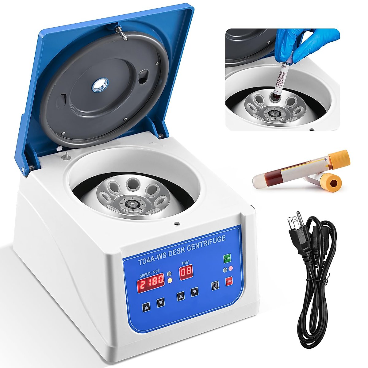 PRP Centrifuge Lab Desktop Centrifuge Machine with 12x10ML Place Rotor, 110 V Variable Speed 500-4,000 RPM Benchtop Centrifuge,90 Min Timer