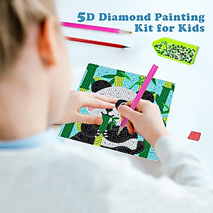 Labeol 6 Pieces 5D Diamond Painting Kit for Kids Painting Kit Crystal Easy Painting Art Craft Set for Home 5D Full Drill (6 Packs A)