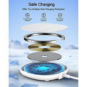NANAMI Magnetic Wireless Charger iPhone Compatible with MagSafe Charger for iPhone 15/14/13/12 Pro/Max/Plus, Fast Wireless Charging Pad Phone Charger for AirPods 3 2 Pro with USB-C 30W PD Adapter