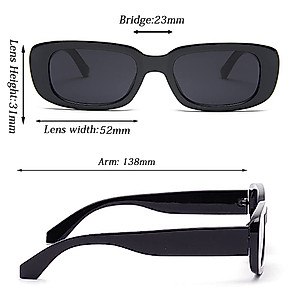 Tskestvy 2 Pack Square Rectangle Sunglasses for Women Men Y2K Retro Trendy Vintage Glasses 90S Cute Aesthetic (Beige and Black)