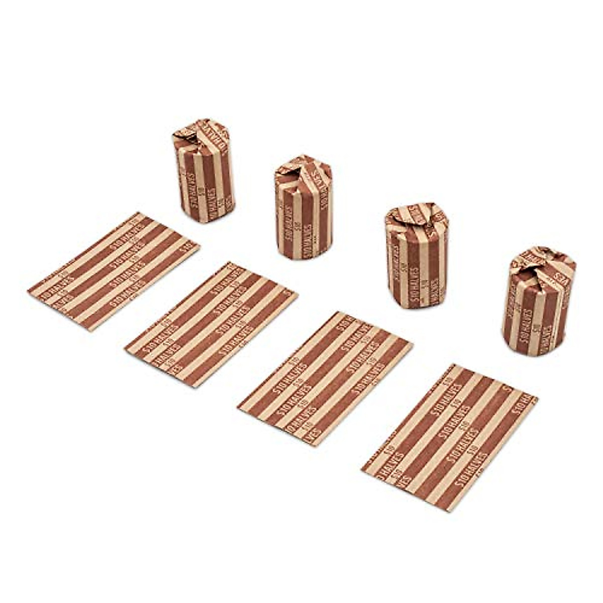 Half Dollar Coin Wrappers, 100 Flat Striped Coin Wrappers