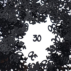30th Happy Birthday Confetti for Table - Number 30 Confetti for Birthday Anniversary Party Decorations, Anniversary Party Birthday Confetti for 30th, Happy 30 Birthday Confetti for Table Decorations, Party Supplies (Black)