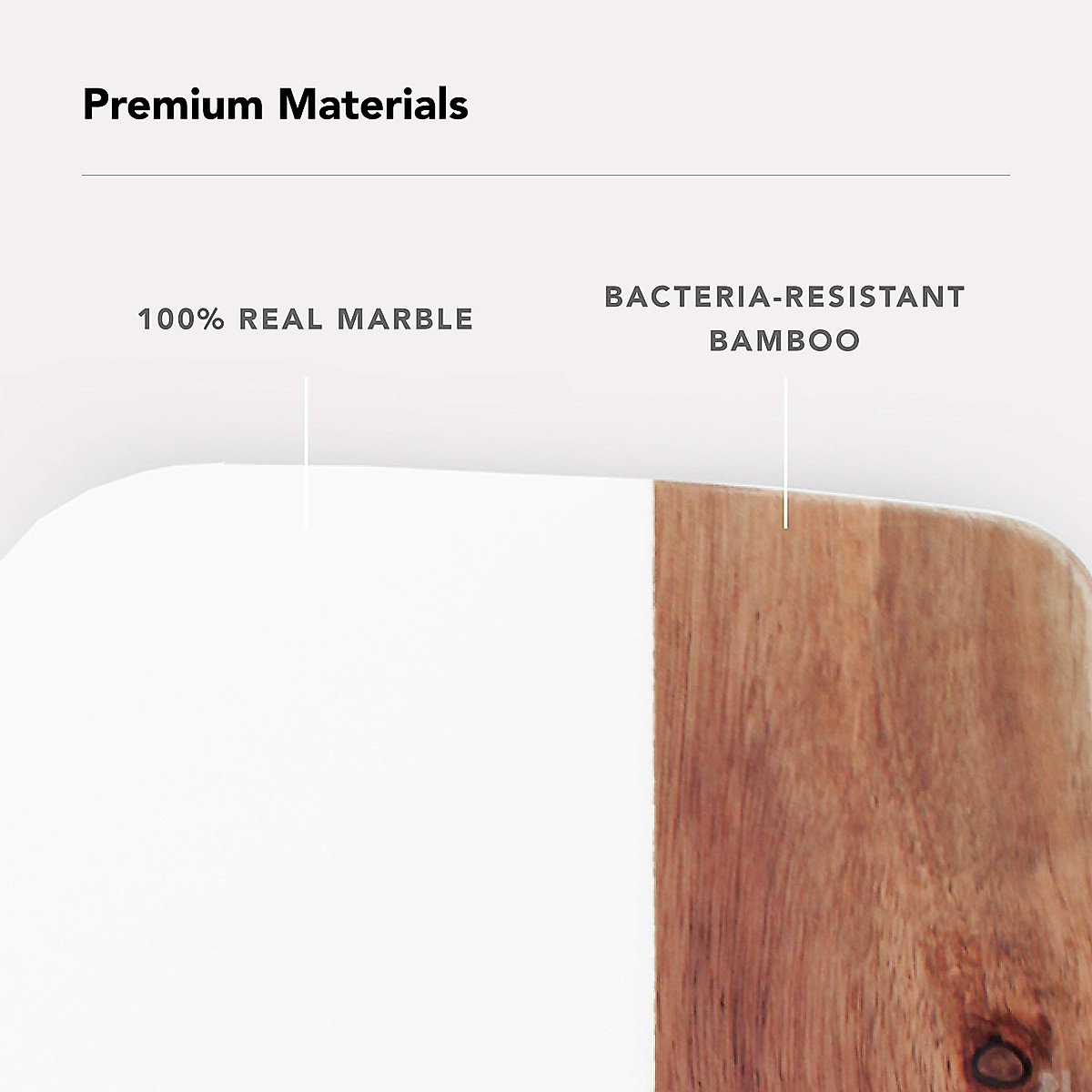 Slice of Goodness Small Square Cheese Board - 10" x 7" Real Acacia Wood and Marble Charcuterie Board Party Plate Tray with Handle