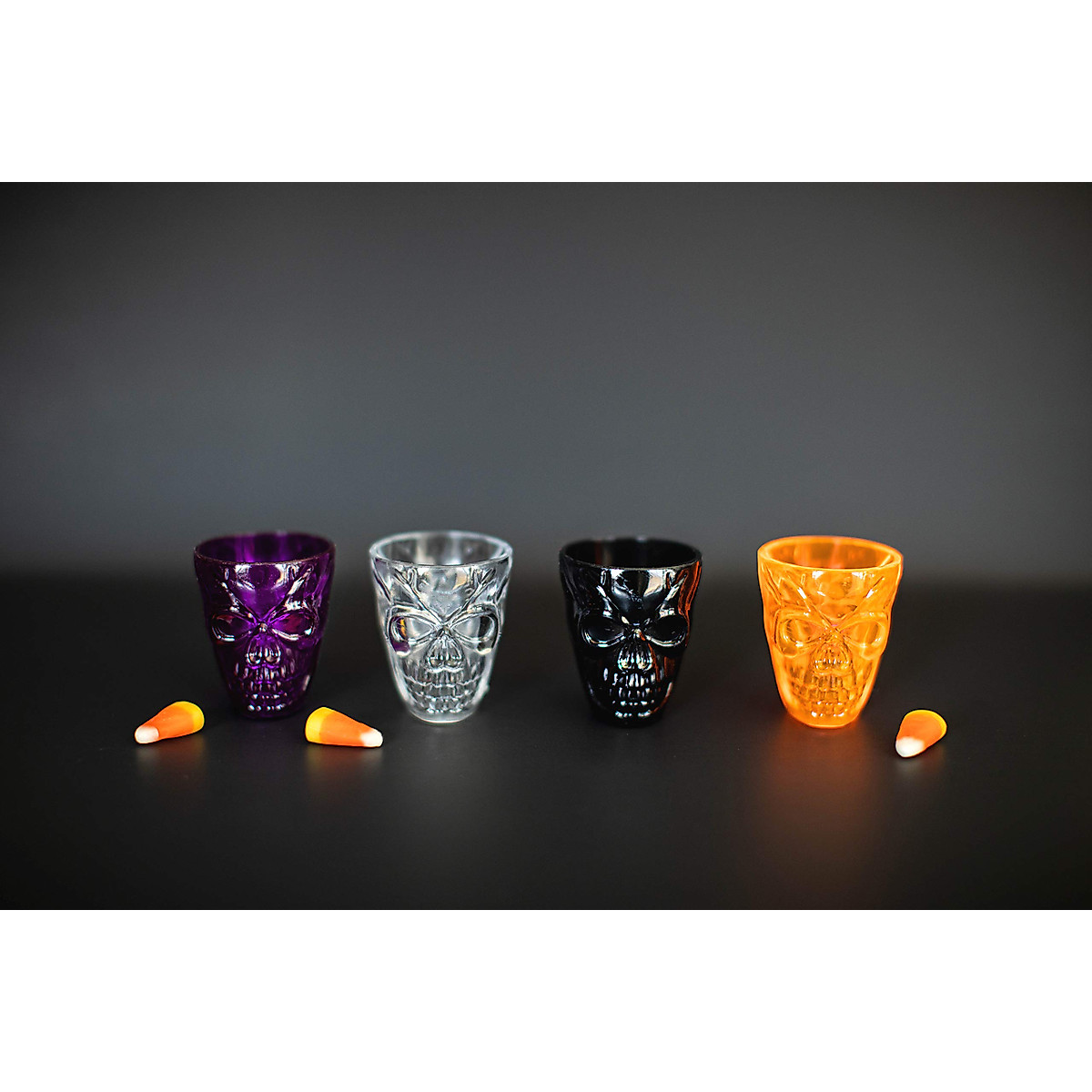 Funiverse 40 Bulk Halloween Skull Party Favor Shot Glasses or Dessert Cups - ideal for kids of all ages