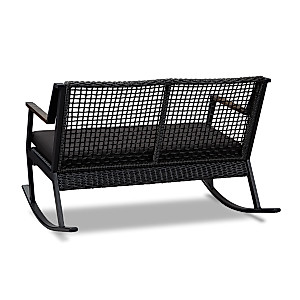 Real Flame Calvin Outdoor Two Seat Rocker, Loveseat, Powdered Aluminum Frame with Resin Wicker Weave