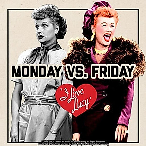 CafePress I Love Lucy Monday Vs. Friday Tote Bag Natural Canvas Tote Bag, Reusable Shopping Bag