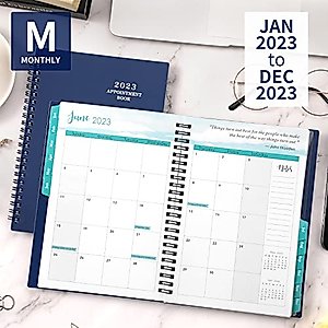 2023 Appointment Book - Daily Hourly Planner 2023 with Twin-Wire Binding, 6.4" x 8.5", Jan 2023 - Dec 2023, Half Hour (30 Mins) Interval, Lay - Flat, Round Corner, Thick Paper
