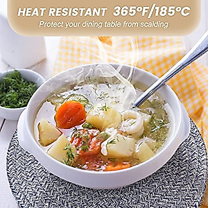 AmapleL 9 Inches Trivets for Hot Dishes, Trivets (Set of 4) for Hot Pots and Pans Holder + 1 Pack Kitchen Storage Basket, 100% Cotton Round Hot Pads - Table Mats - Coasters, Table Heat Protector Pad