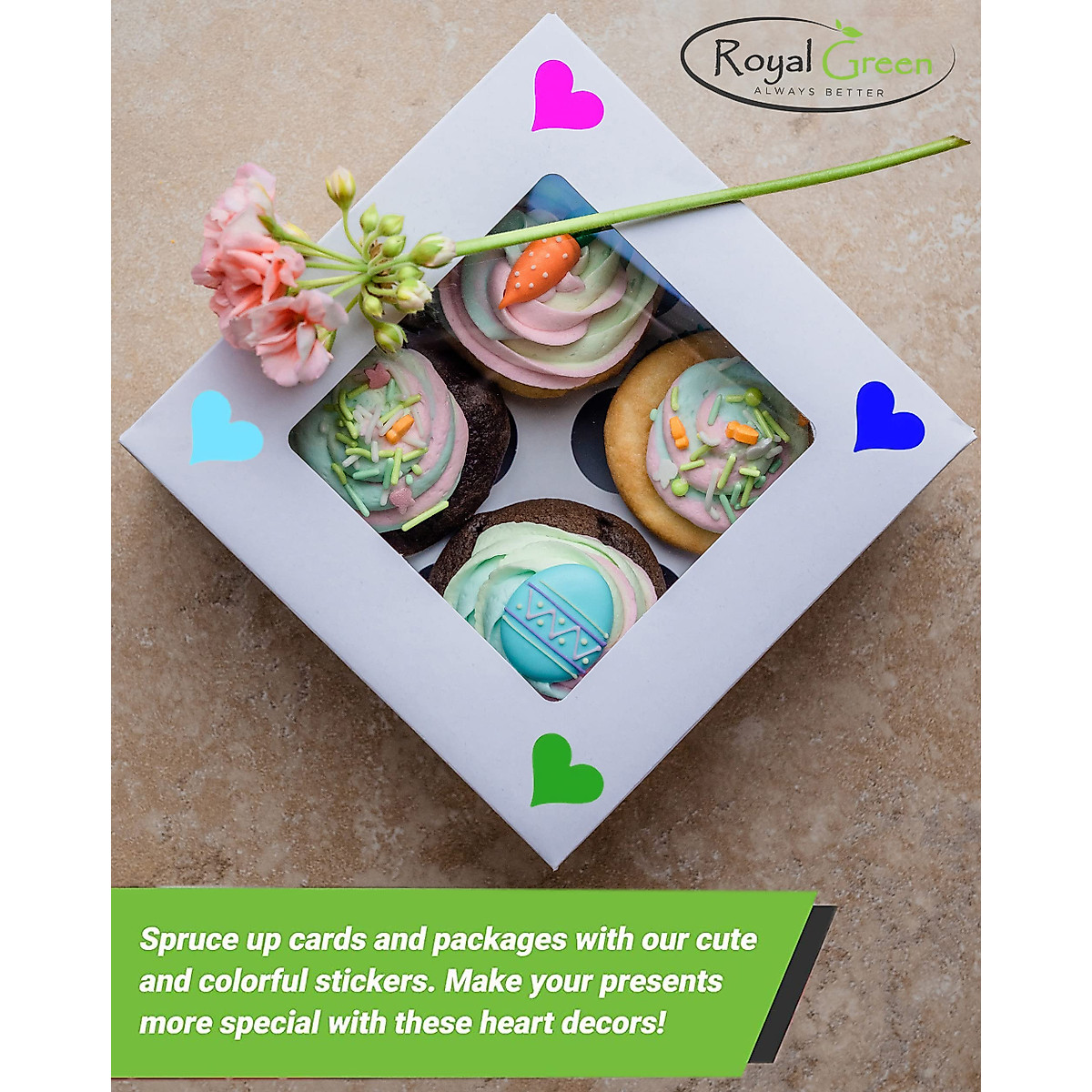 Royal Green Heart Sticker 19mm (1.9cm) Teacher Supply Stickers Labels for Arts and Crafts 3/4 inch in Light Blue - 200 Pack