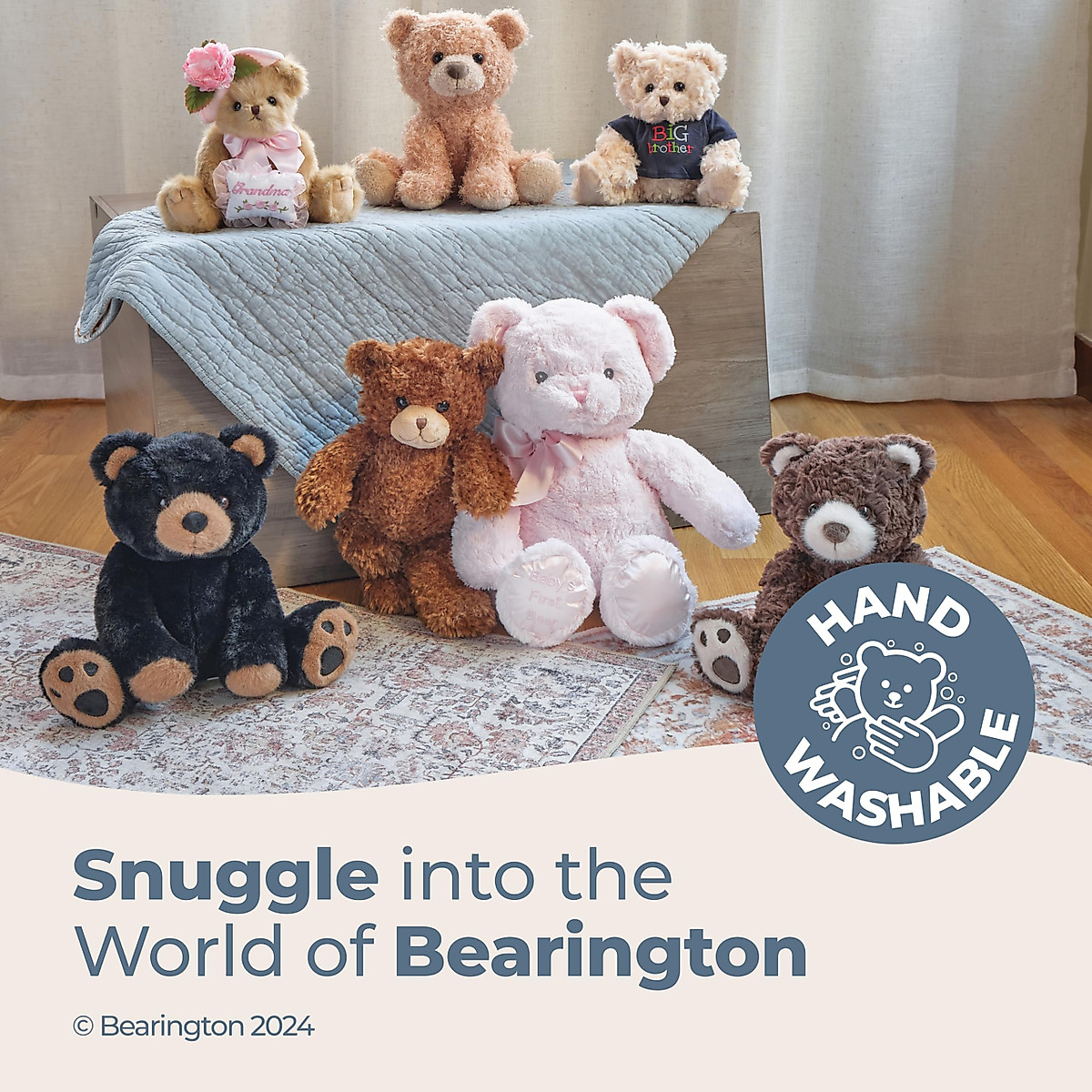 Bearington Lil' Buddy Teddy Bear, 12 Inch Baby Boy Stuffed Animal