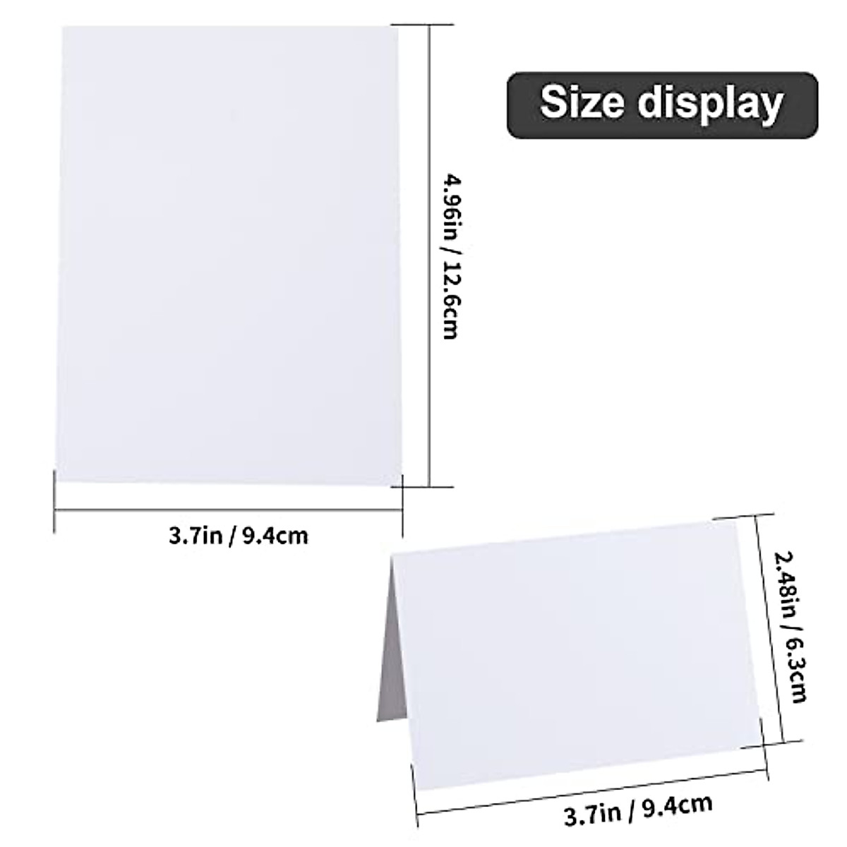 Place Cards for Table Setting - 50 Pack White Blank Tent Place Cards for Weddings,Table Seating Cards,Name Tents Placecards 3.7" x 2.48"(folded)
