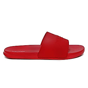 Nautica Men's Athletic Slide Comfort Sandal-Porter-Red-Size-11
