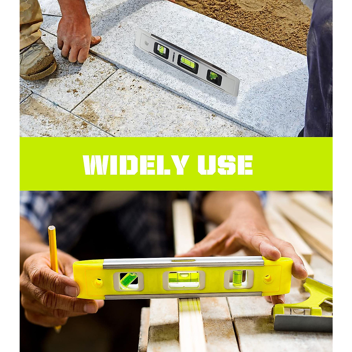 URASISTO 9 Inch Magnetic Box Level Torpedo Level with 45°/90°/180° Bubbles, Small Measuring Tool