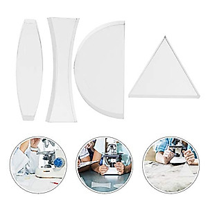 Mipcase 4pcs Optical Glass Convex Concave Lens Set Optical Glass Light Spectrum Prism Basic Physics Teaching Lens for Classroom Laboratory Supplies