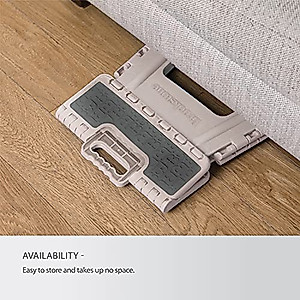 Brookstone BKH1100 9” Folding Step Stool, Non-Slip Textured Grip Surface, Foldable Space Saving Design, Carrying Handle, Holds Up to 300 Pounds, Blush