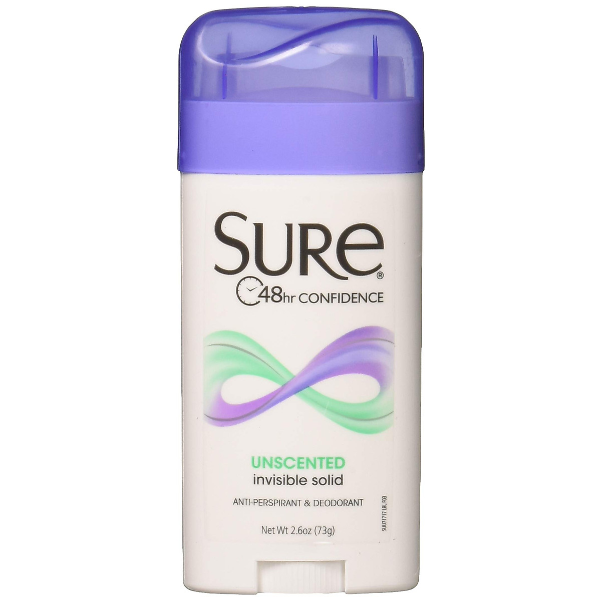 Sure Sure Anti-Perspirant Deodorant Invisible Solid Unscented, Unscented 2.6 oz (Pack of 2)
