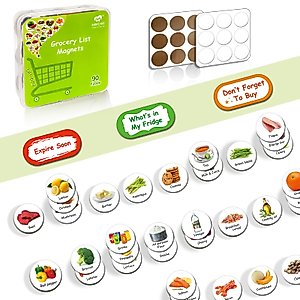 M MORCART 93 Food Magnets for Fridge - Repeatable Visual Shopping List, Refrigerator Inventory Easy Tracking, Great Gifts for Mom and Wife