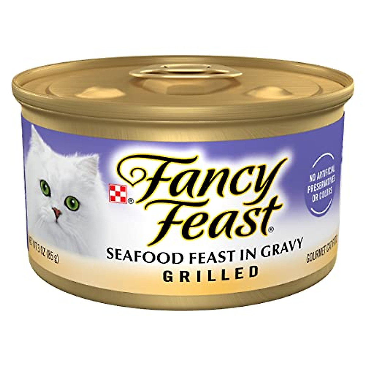 Purina Fancy Feast Grilled Wet Cat Food Seafood Feast in Wet Cat Food Gravy - (Pack of 24) 3 oz. Cans