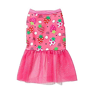 Pet Supplies Pet Dress Lace Design Printing Sweet Strawberry Rabbit Princess Dress Pet Supplies Pet Clothes