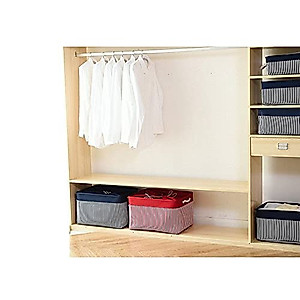 Queenie Wong 2 Pack Closet Canvas Fabric Storage Basket Storage Bins Organizing Baskets for Shelves, Closets, Laundry, Nursery, Decorative Baskets for Gifts Empty