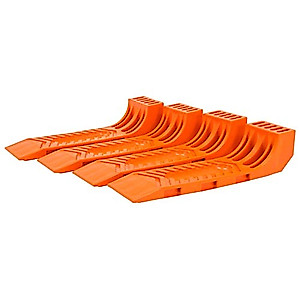Mytee Products Interlocking Tire Skates for Tow Truck Wrecker Rollback Carrier Safety Orange (4pc Set)
