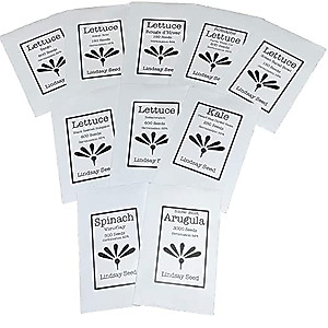 Lindsay Seed Spring Salad Mix- 10 Varieties of Lettuce, Spinach, Kale, Arugula 6000+ Seeds Non-GMO