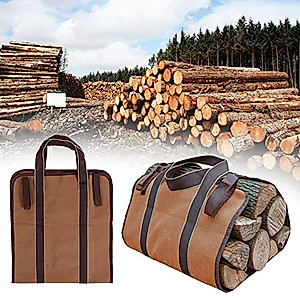 Jeanoko Firewood Log Carrier, Firewood Carrier Firewood Carry Tote Waterproof Multi Purpose Use Portable Folding Design Firewood Storage Bag for Garden Logging