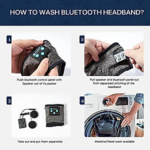 Perytong Sleep Headphones Adjustable Bluetooth Headband, Sleep Headband Bluetooth Headphones Sleep Mask with Ultra-Thin HD Stereo Speakers Perfect for Side Sleepers,Insomnia,Workout,Jogging,Yoga,Gift