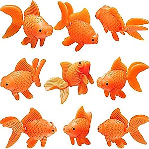 Sumind 15 Pieces Artificial Aquarium Fishes Plastic Fish Realistic Artificial Moving Floating Orange Goldfish Fake Fish Ornament Decorations for Aquarium Fish Tank
