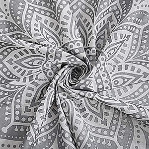 raajsee Glittering Silver Grey Tapestry Wall Hanging Mandala-Bohemian Room Decor-Indian Cotton Throw Hippie Tapestries -Queen Bedspread 82x92 inches