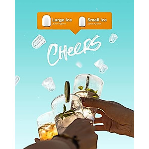 Ice Makers Countertop - Silonn Portable Ice Maker Machine for Countertop, Make 26 lbs Ice in 24 hrs, 2 Sizes of Bullet-Shaped Ice with Ice Scoop and Basket, Grey