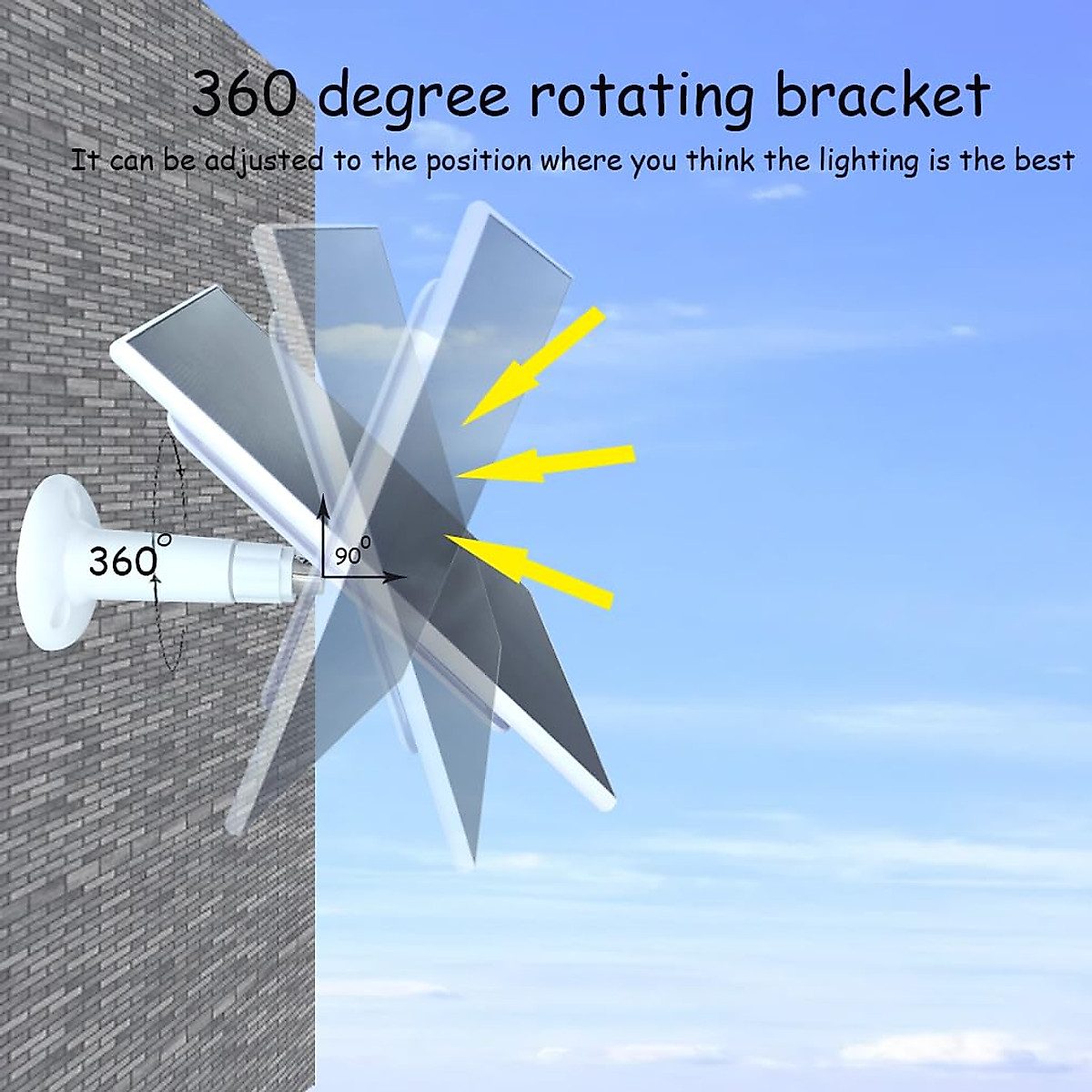 KAIOMAIOMI Solar Panel Charge for Arlo Pro 3 Floodlight,Arlo Pro4XL,ArloPro 5S 2K,Ultra 2/Ultra, Arlo Security Camera System Waterproof Magnetic Power Cable(NOT for Arlo Essential Spotlight) -1PCS