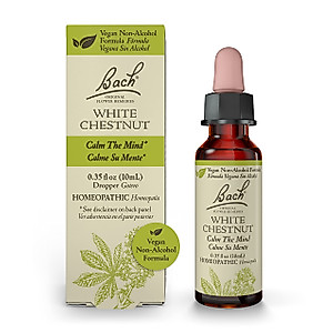 Bach Original Flower Remedies, White Chestnut for Calming Repetitive Thoughts (Non-Alcohol Formula), Natural Homeopathic Flower Essence, Holistic Wellness, Vegan, 10mL Dropper