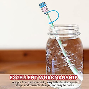 6PCS Straw Covers Straw Toppers for Tumblers Nurse Straw Covers Reusable Drinking Straw Cap Covers Silicone Straw Tip Covers Dust-proof Straw Plug