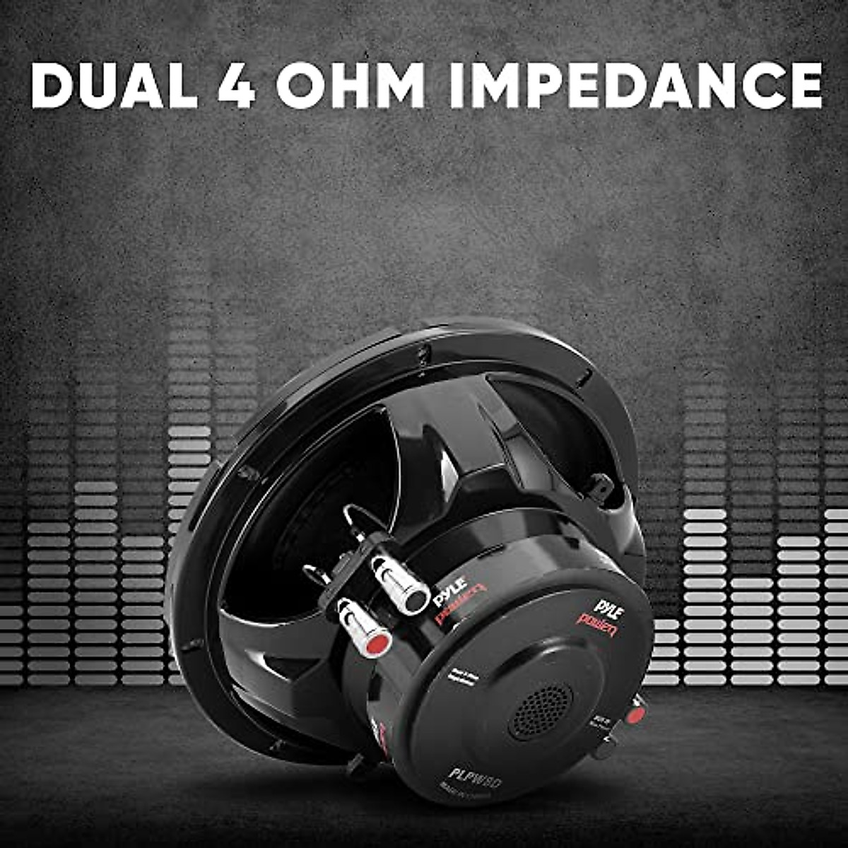 Pyle Car Subwoofer Audio Speaker - 8in Non-Pressed Paper Cone, Black Plastic Basket, Dual Voice Coil 4 Ohm Impedance, 800 Watt Power and Foam Surround for Vehicle Stereo Sound System - PLPW8D