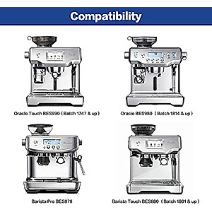 Ouxunus Filter - Replacement Water Filter Compatible with Breville Sage Claro Swiss For Oracle, Barista & Bambino - Compare to Part #BES008WHT0NUC1.(Pack of 2) (2) (2)