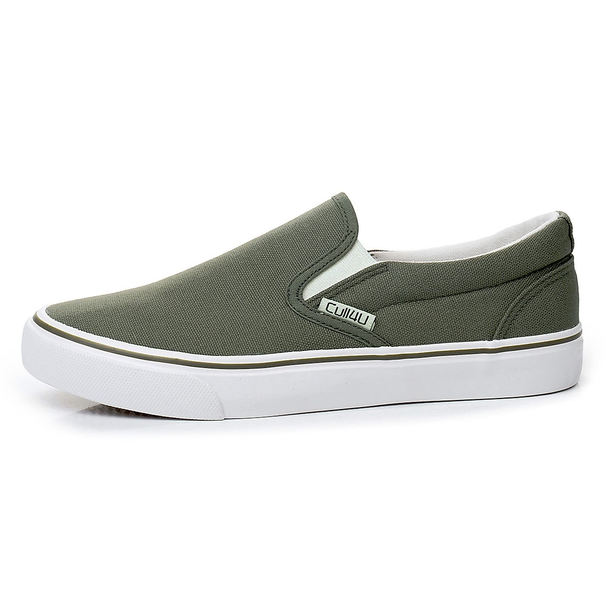 Cull4U Women's Classic Slip On Trainer Shoes (8 M US,Olive)