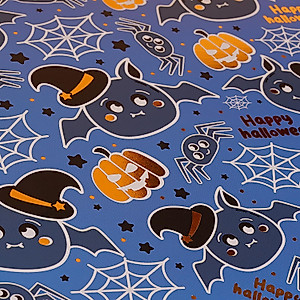 JWSCYSY 2Pack 12.6" Large Happy Halloween Bags with Card and Tissue Paper, Trick or Treat Paper Gift Bags for Kids Holloween Party Favor.